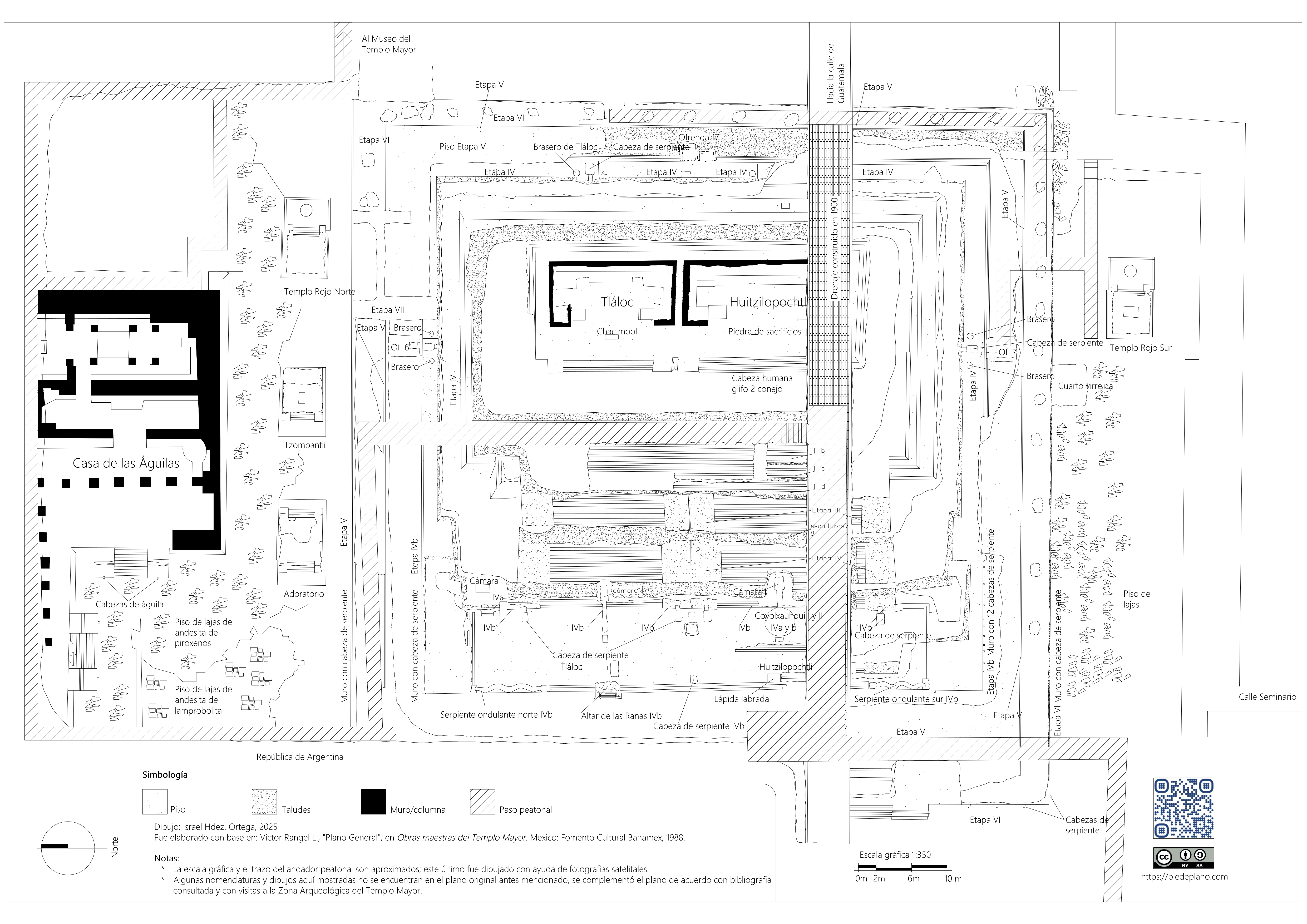 Plano del Templo Mayor – Pie de Plano